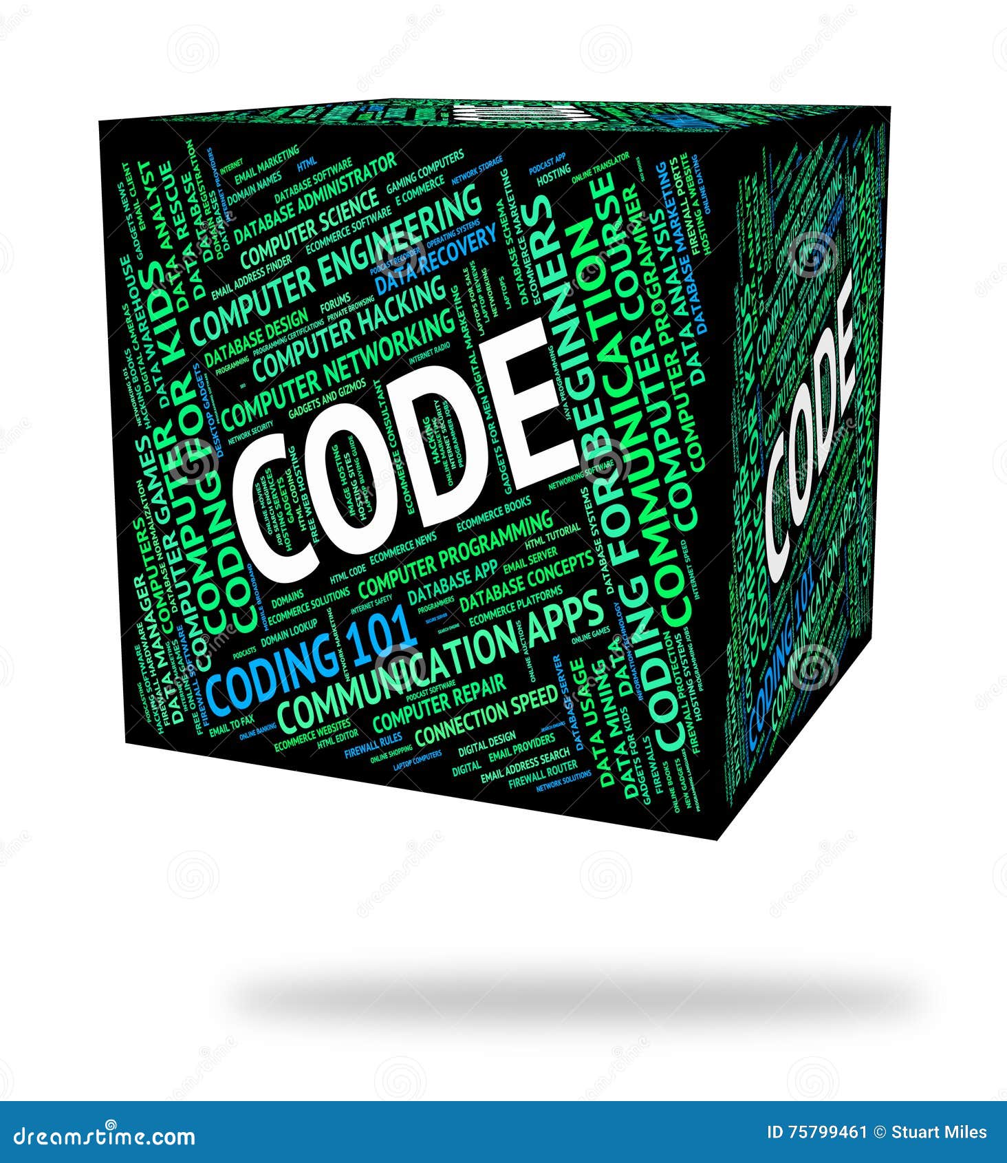 Code Word Represents Programs Programming and Text Stock Illustration ...