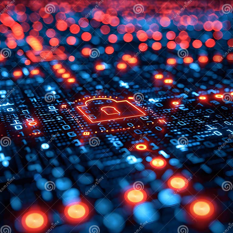 Code World Secured by Advanced Cyber Locks. Stock Illustration ...