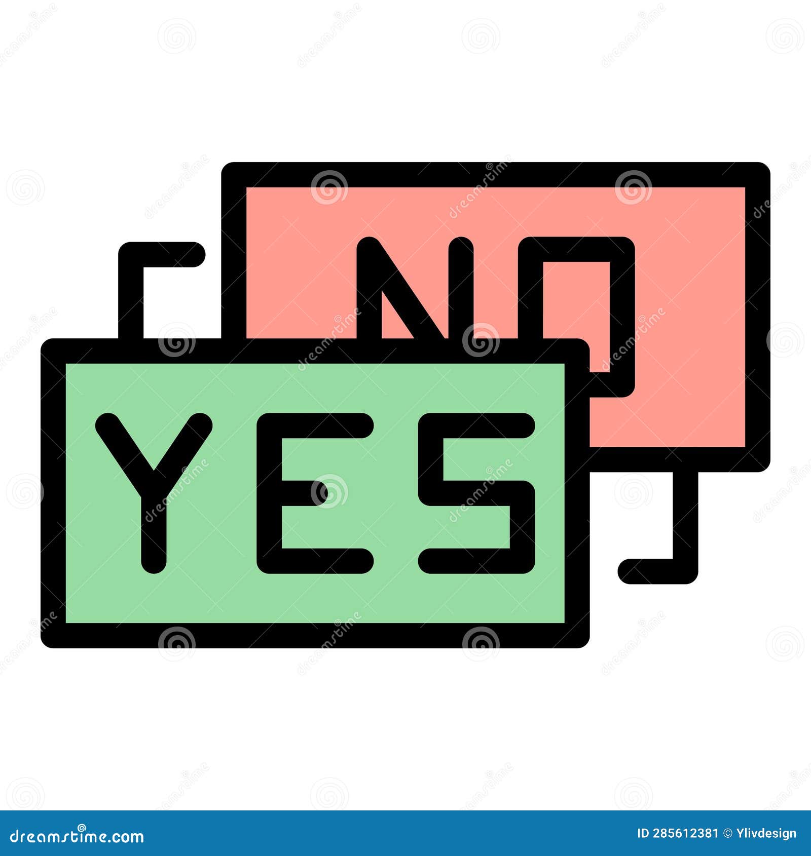 Code Yes No Icon Vector Flat Stock Illustration - Illustration of ...