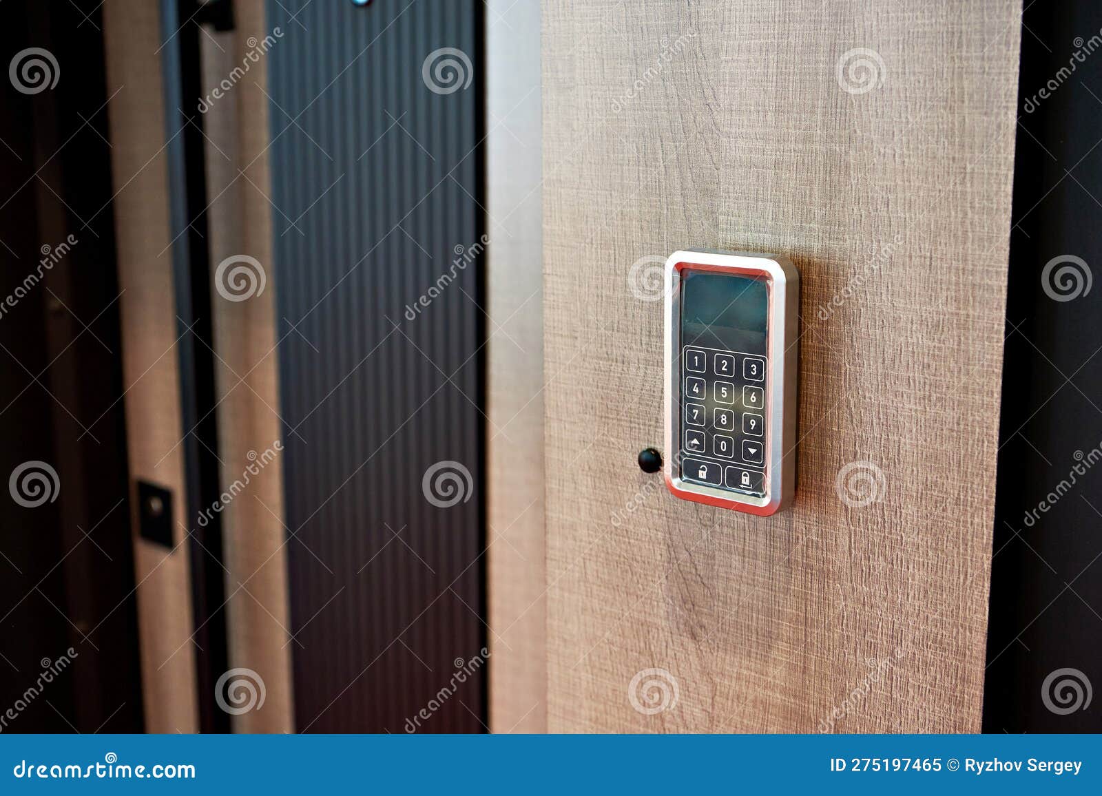 Coded digital door lock stock image. Image of electronic - 275197465