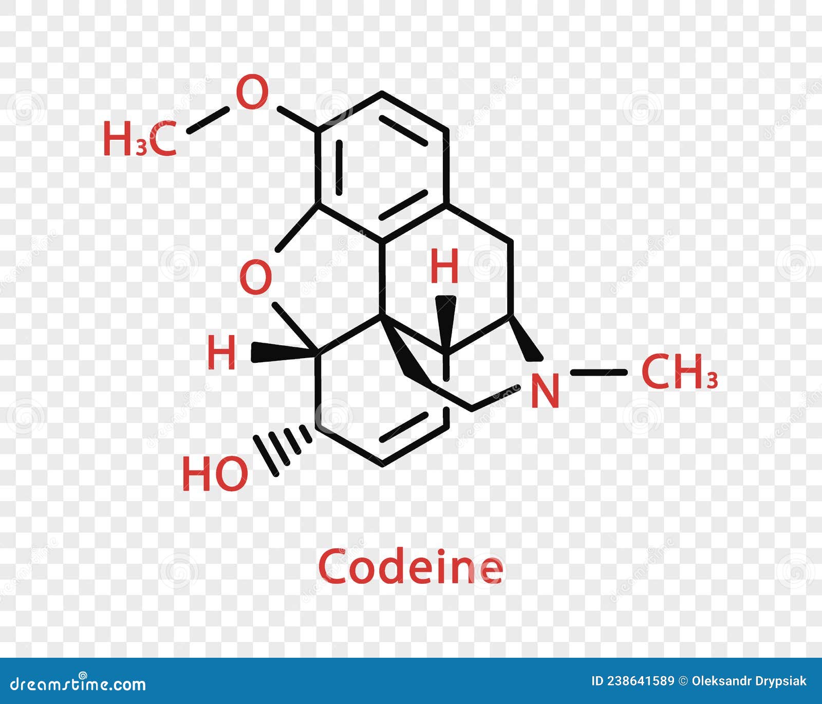 Codeine Chemical Formula. Codeine Structural Chemical Formula Isolated ...