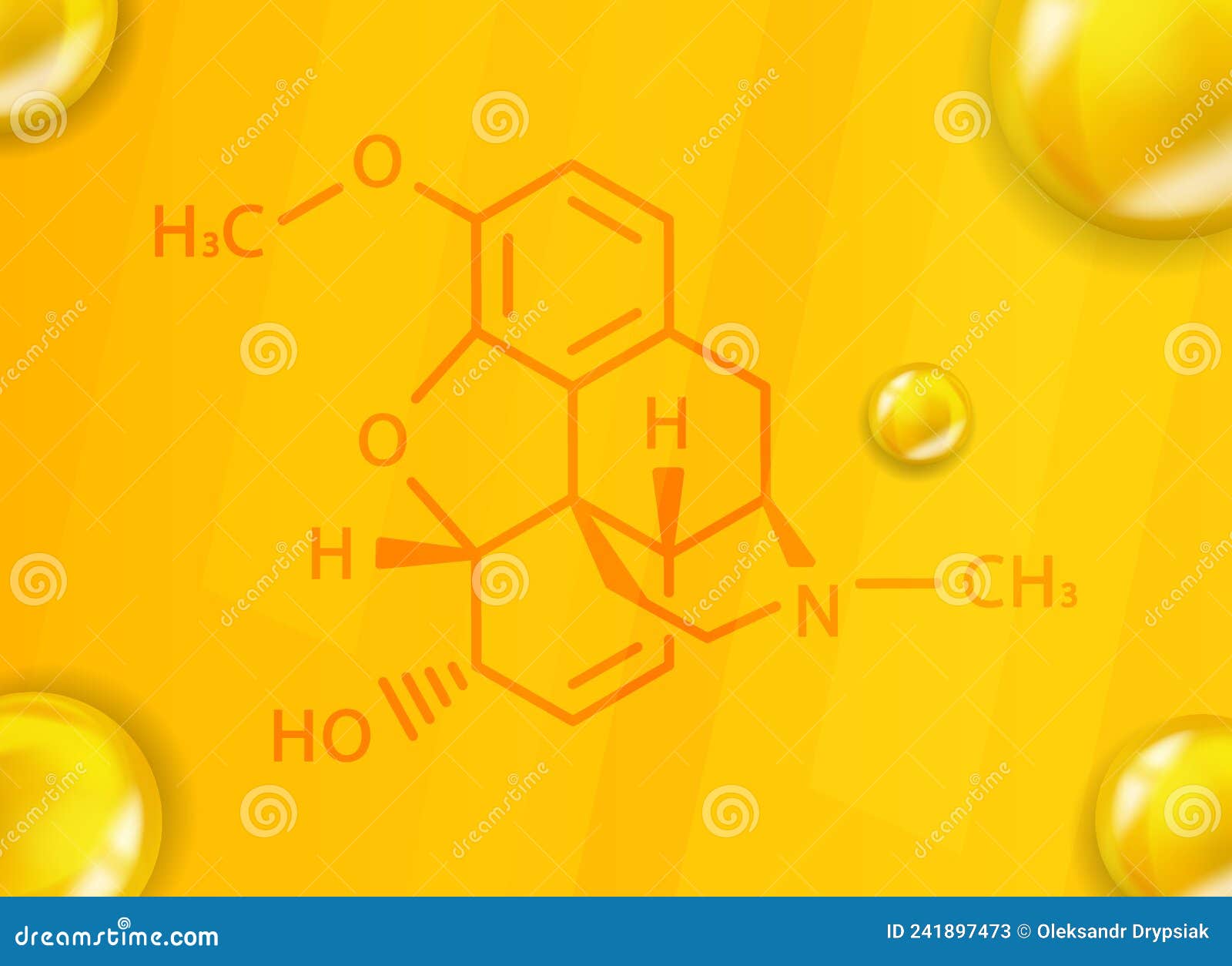 Codeine Chemical Formula. Codeine 3D Realistic Chemical Molecular ...