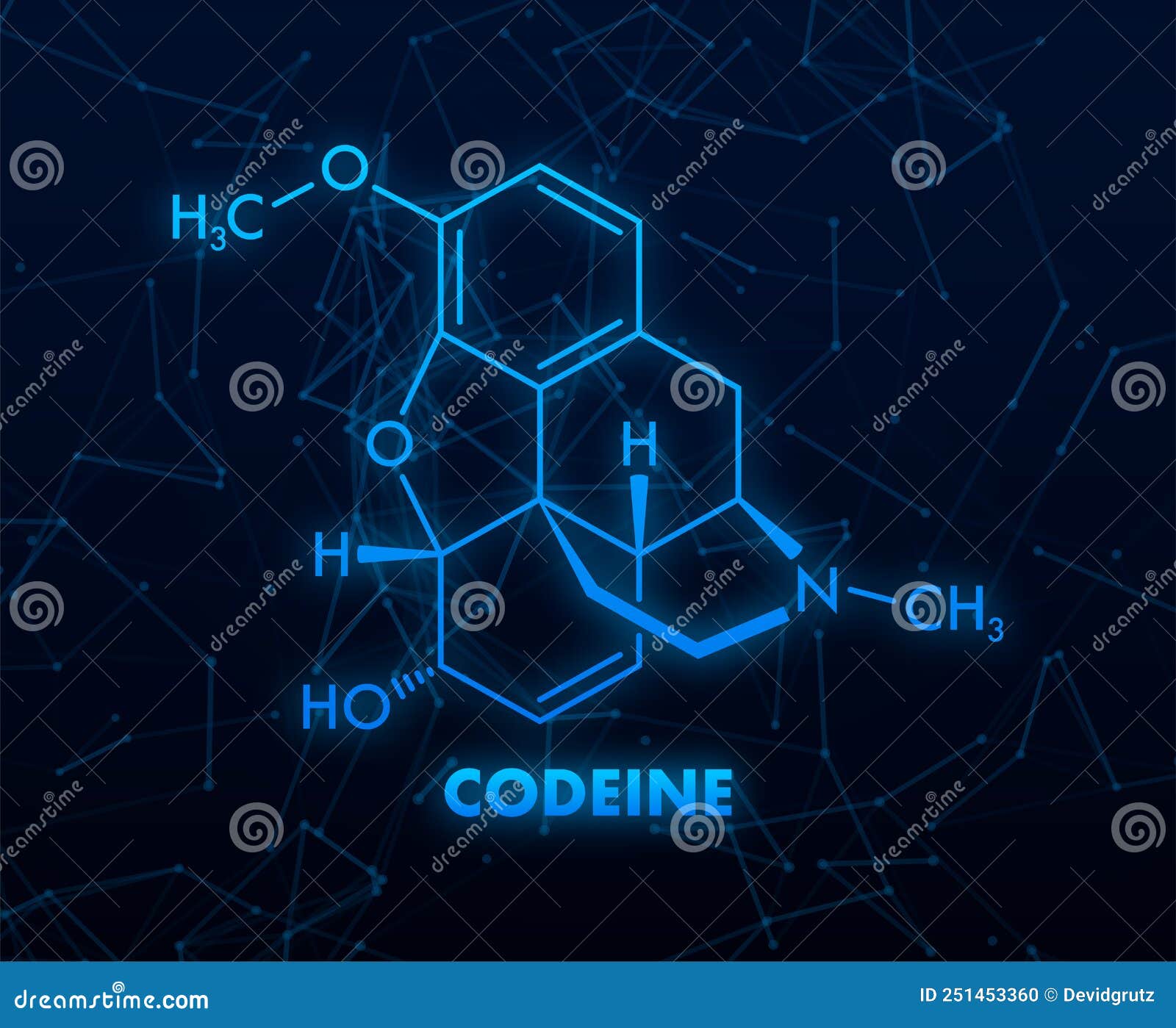 Codeine Chemical Formula. Codeine Chemical Molecular Structure Stock ...
