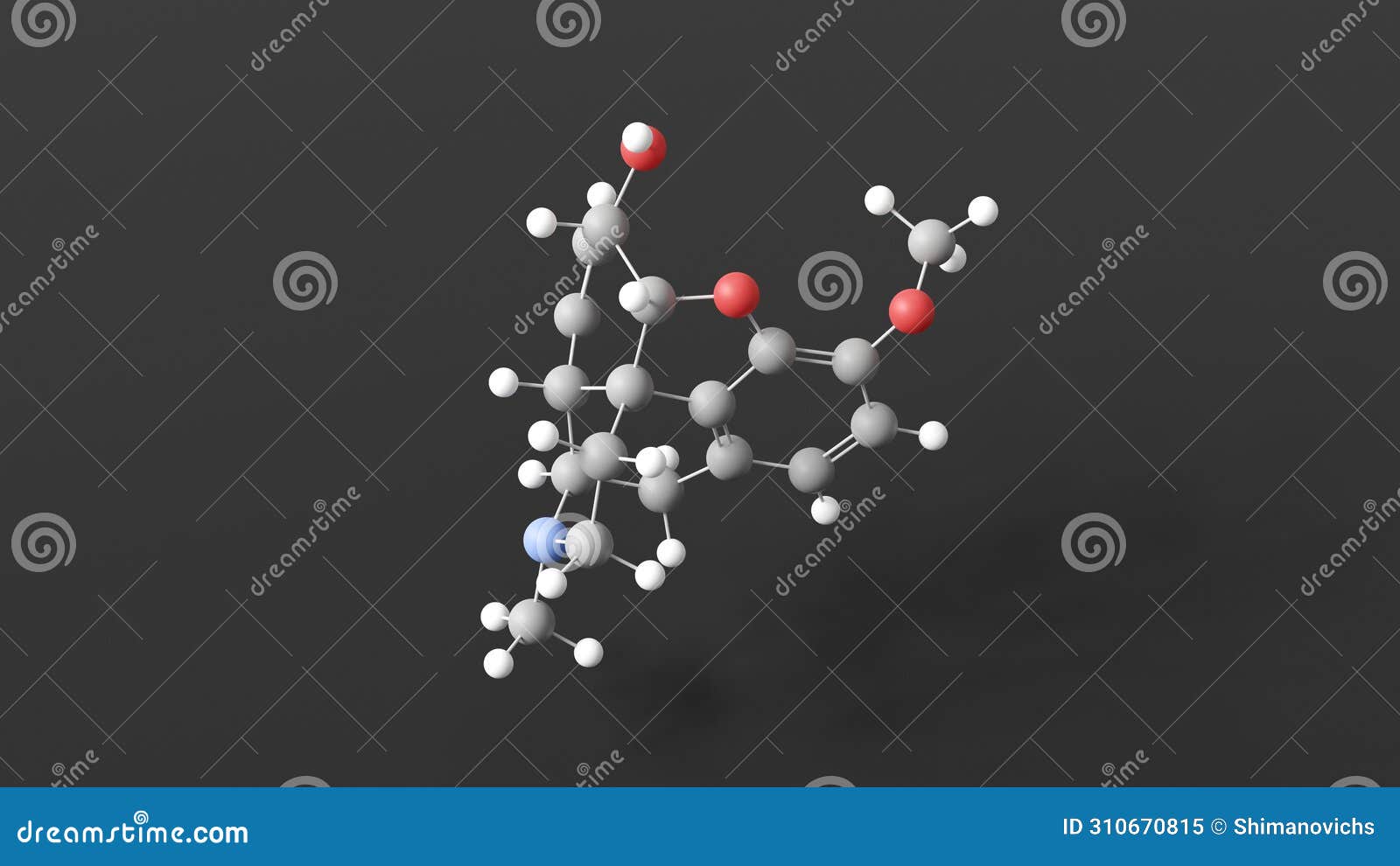 Codeine Molecular Structure, Opiate, Ball And Stick 3d Model ...