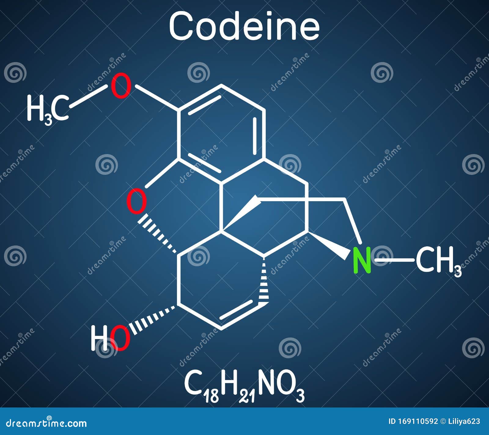 Codeine Molecule Structure Stock Photography | CartoonDealer.com #55073600