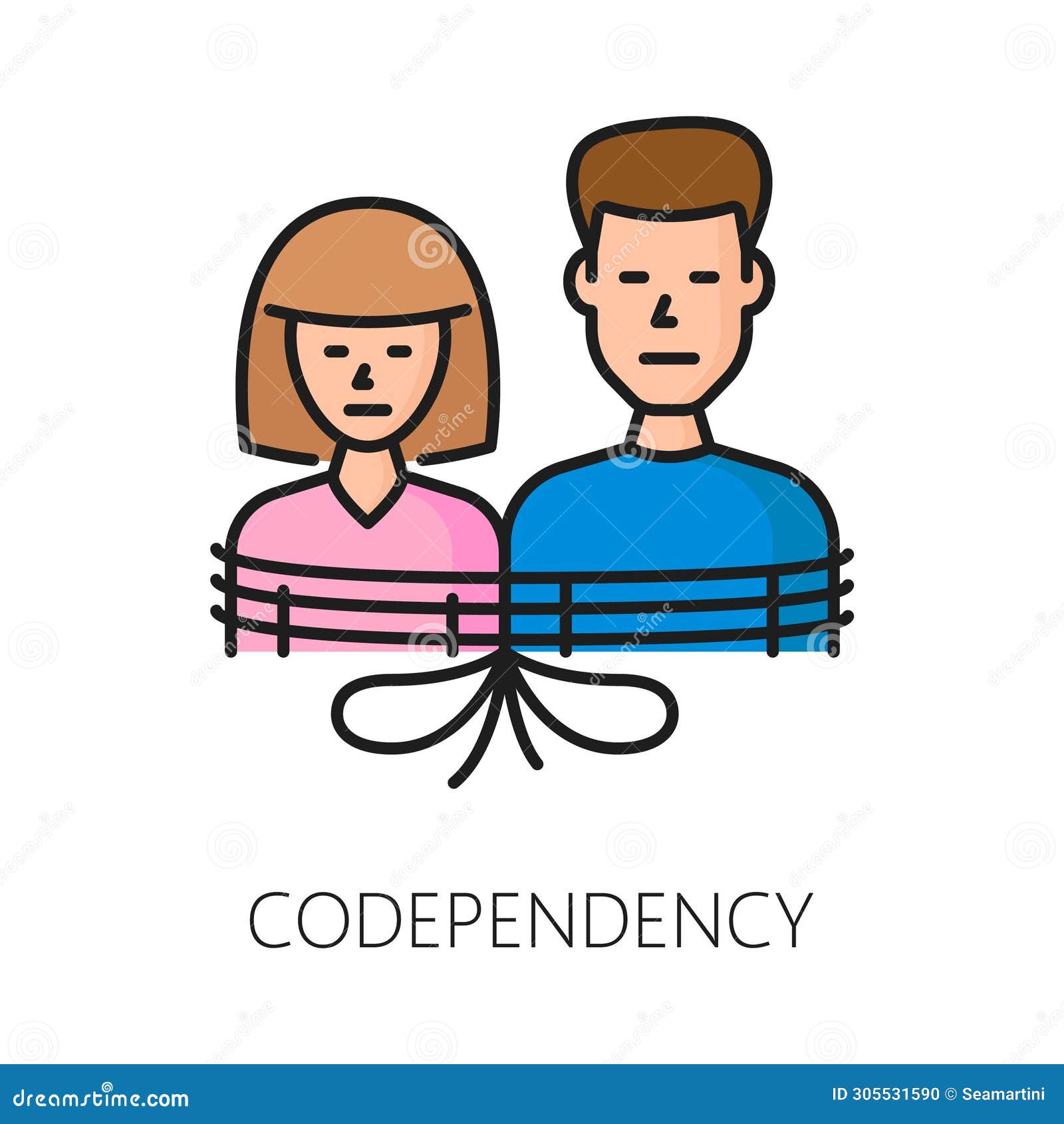 Codependency Psychological Disorder Problem Icon Stock Illustration ...