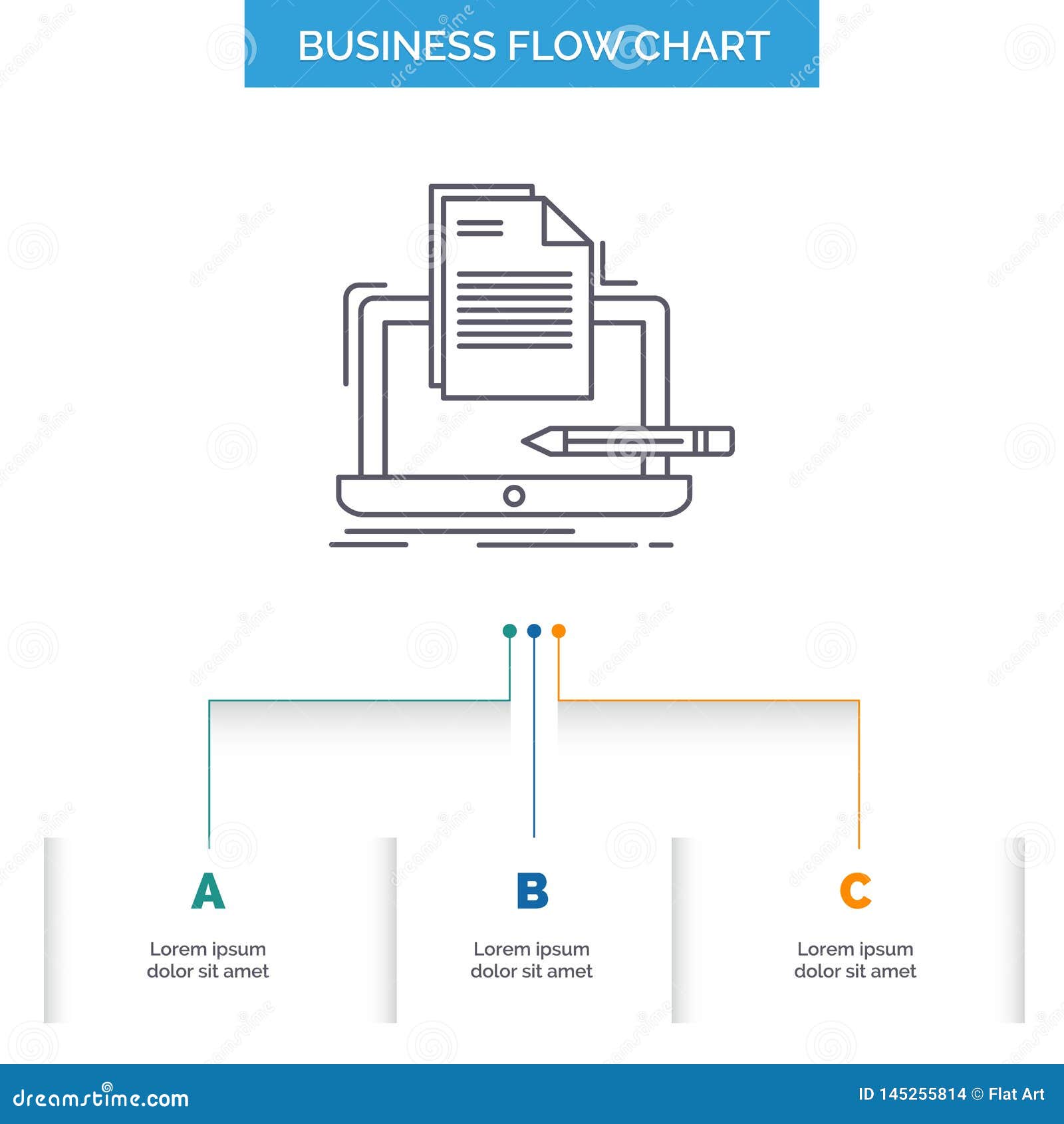 Coder Coding Computer List Paper Business Flow Chart Design With 3 Steps Line Icon For