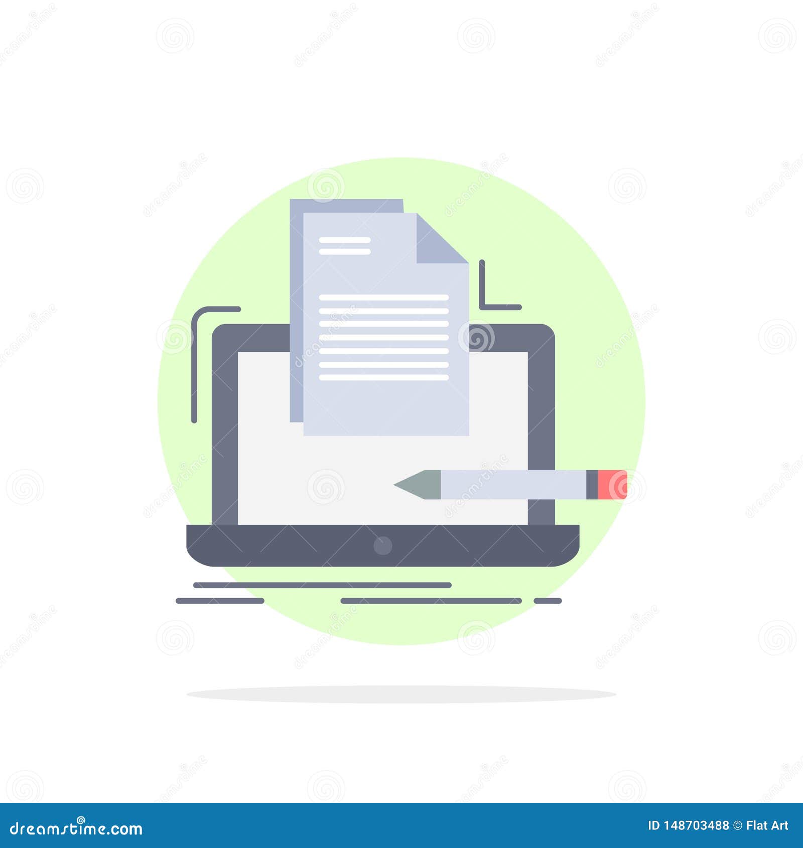 Coder Coding Computer List Paper Flat Color Icon Vector Stock Vector Illustration Of
