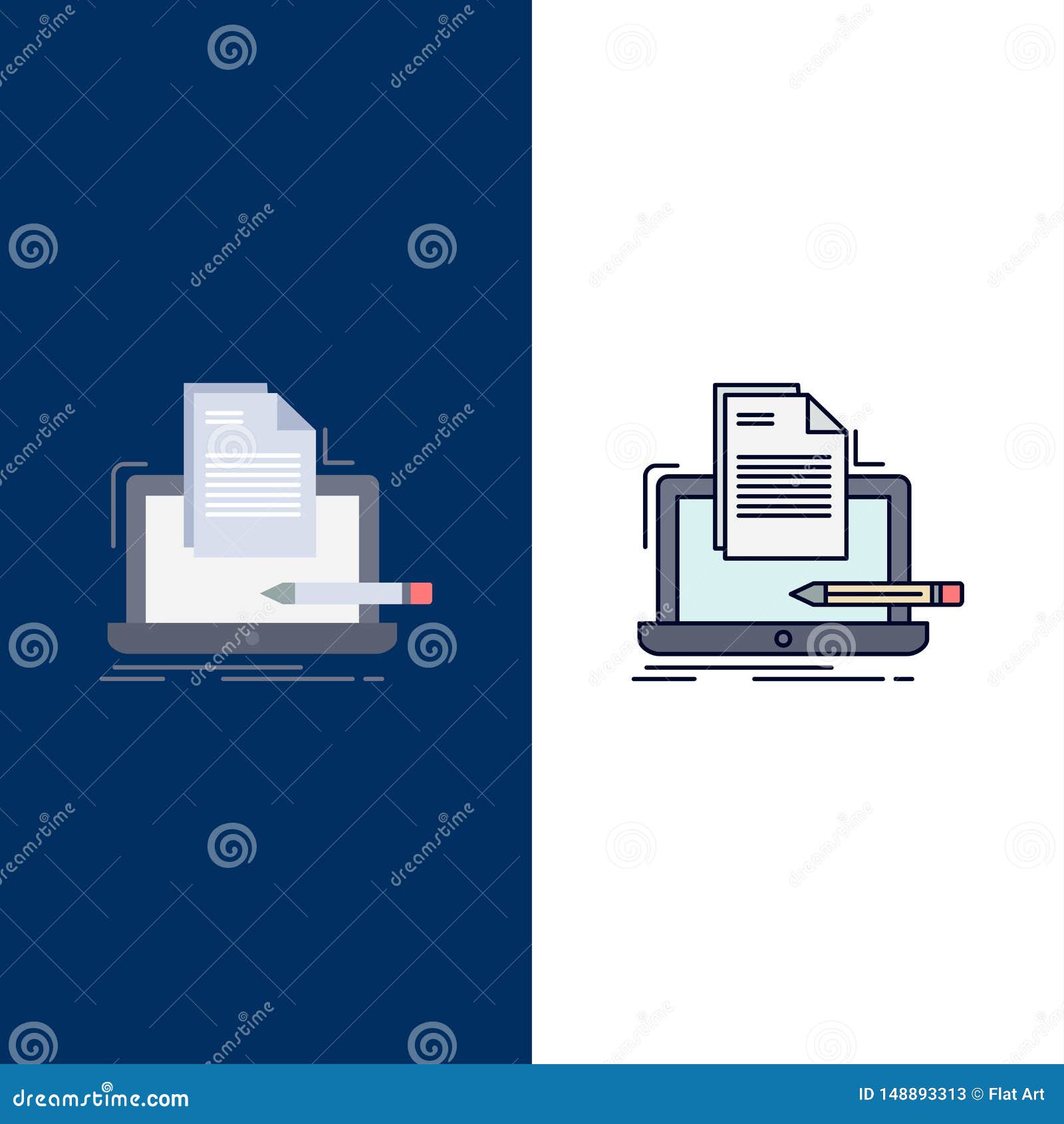 Coder Coding Computer List Paper Flat Color Icon Vector Stock Vector Illustration Of