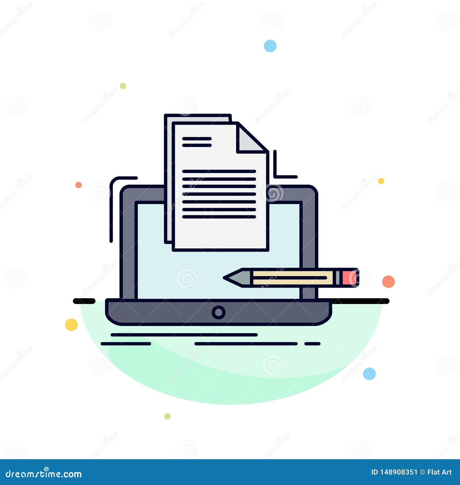 Coder Coding Computer List Paper Flat Color Icon Vector Stock Vector Illustration Of Data