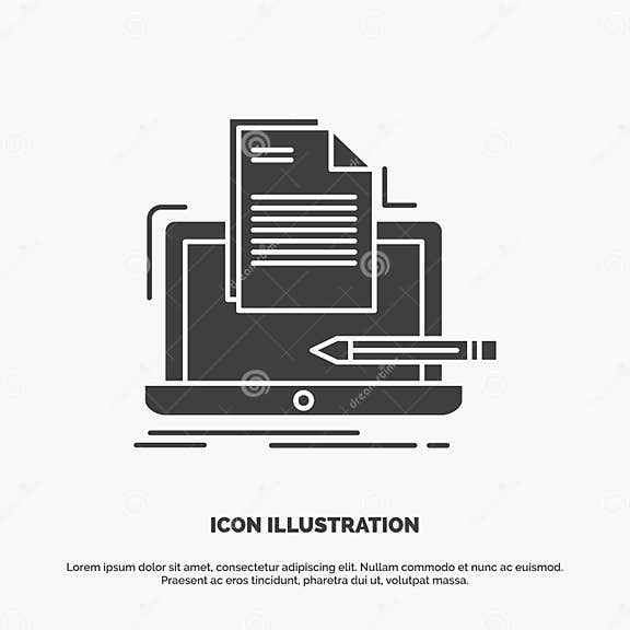 Coder, Coding, Computer, List, Paper Icon. Glyph Vector Gray Symbol for UI and UX, Website or ...