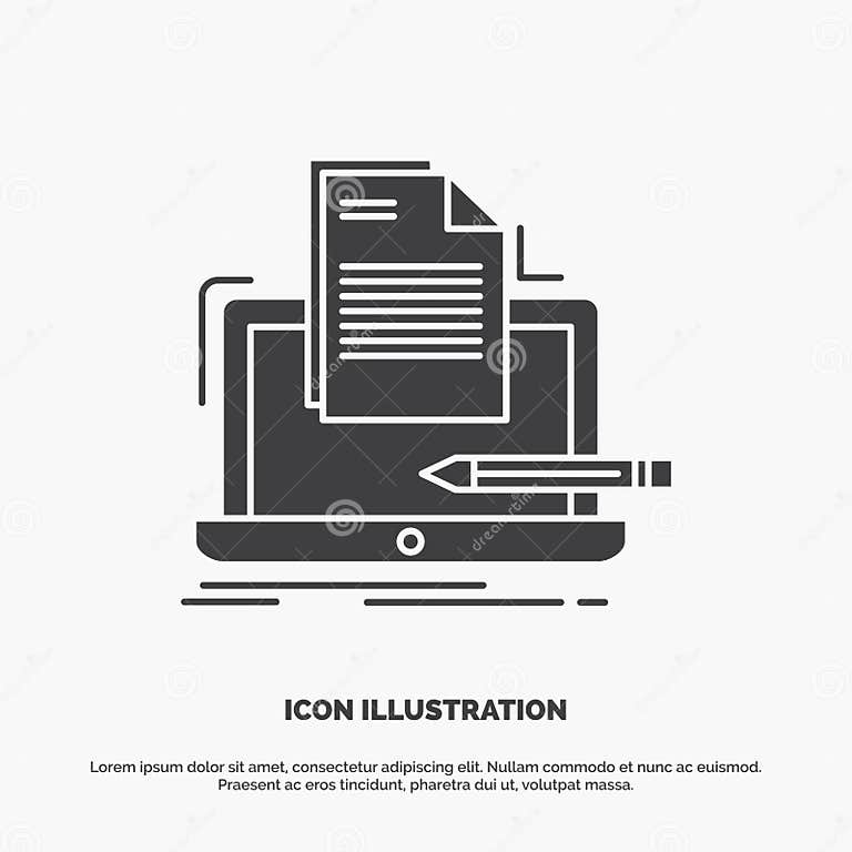 Coder, Coding, Computer, List, Paper Icon. Glyph Vector Gray Symbol for UI and UX, Website or ...