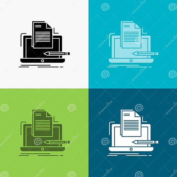 Coder Coding Computer List Paper Icon Over Various Background Glyph Style Design Designed