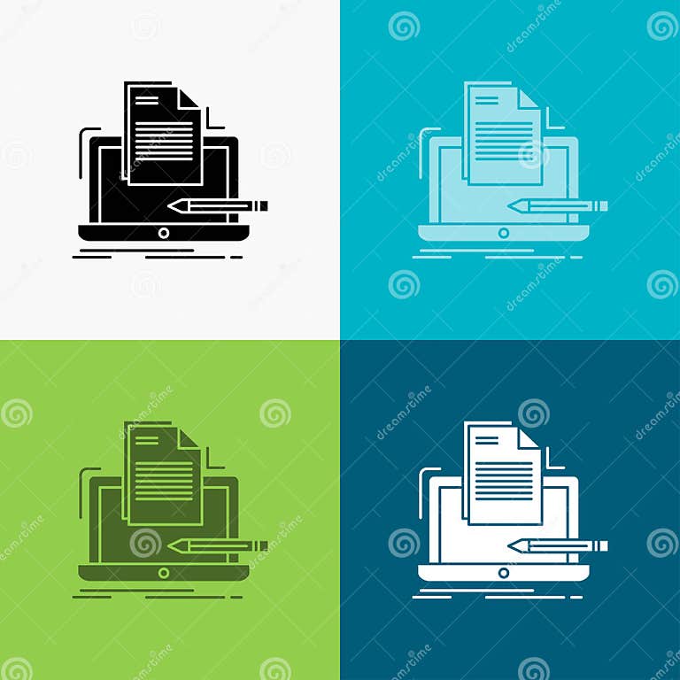 Coder Coding Computer List Paper Icon Over Various Background Glyph Style Design Designed