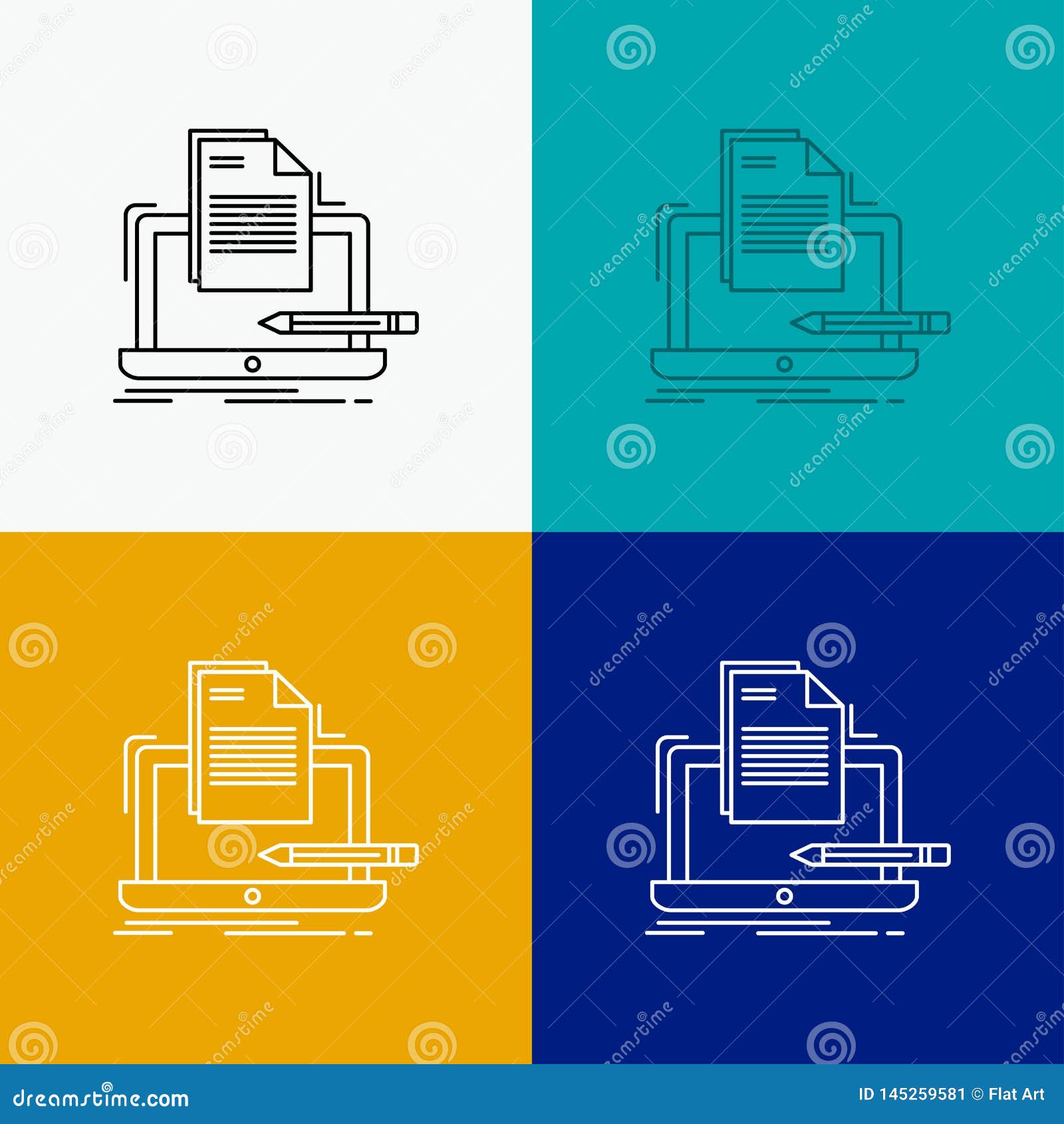 Coder Coding Computer List Paper Icon Over Various Background Line 0339