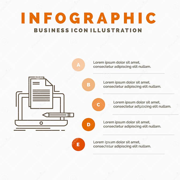 Coder, Coding, Computer, List, Paper Infographics Template for Website and Presentation. Line ...