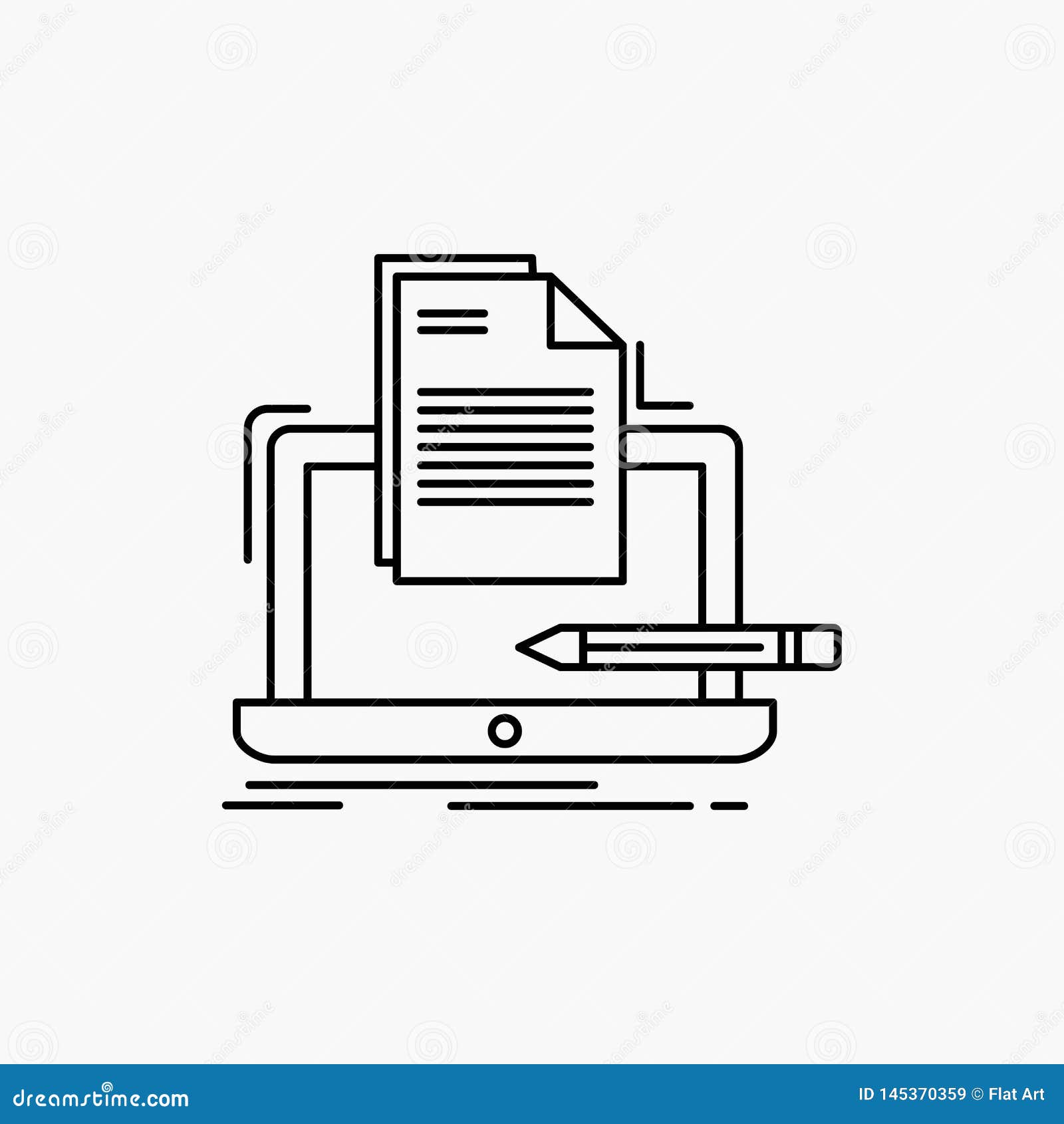 Coder Coding Computer List Paper Line Icon Vector Isolated Illustration Stock Vector