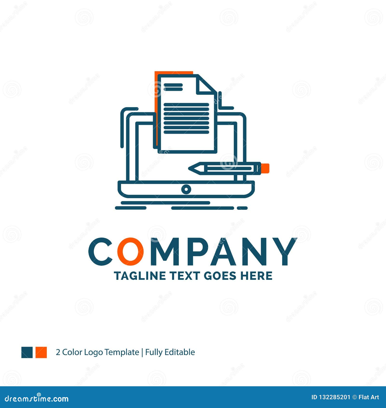 Coder Coding Computer List Paper Logo Design Blue And Orang Stock Vector Illustration Of