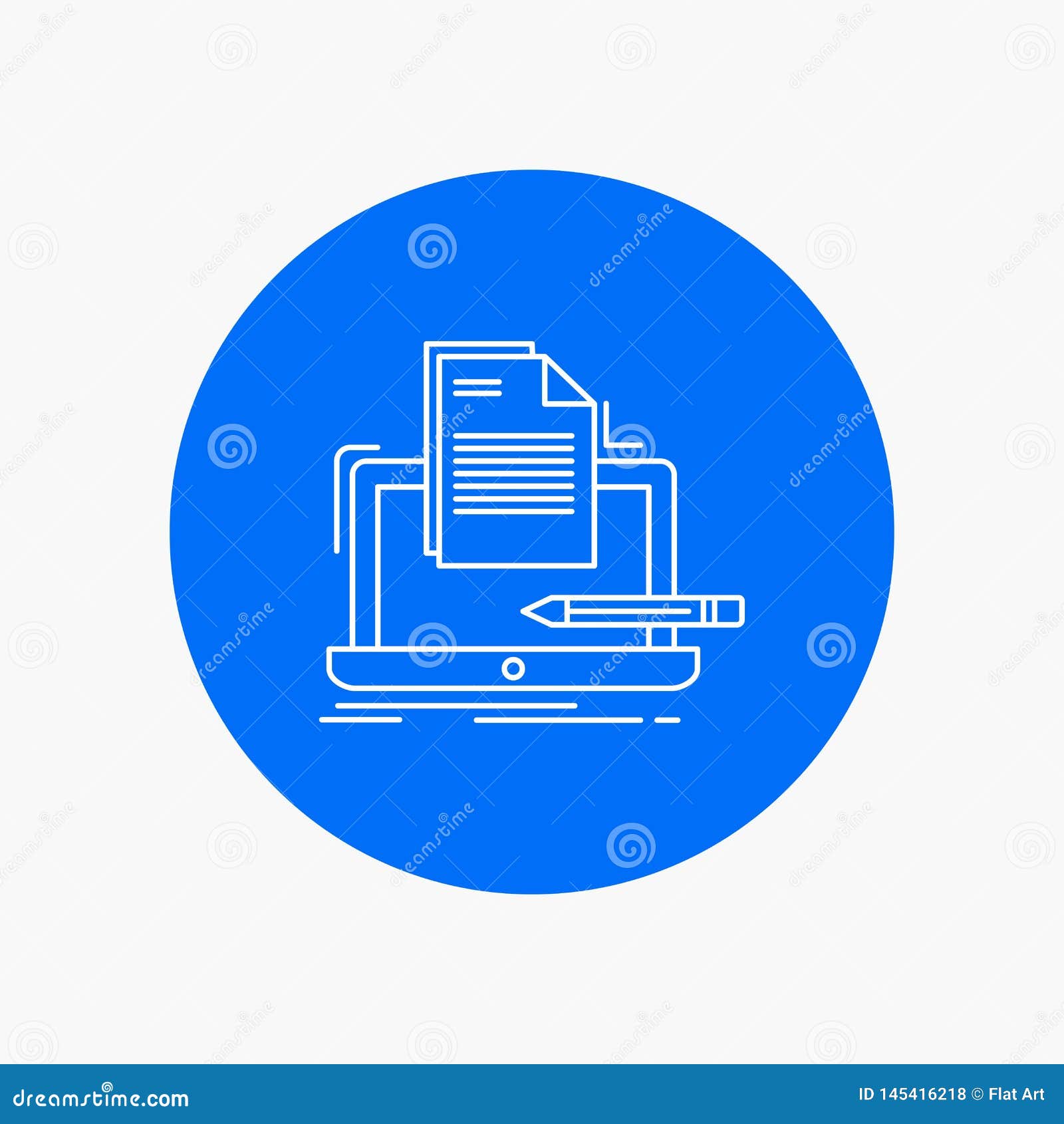 Coder Coding Computer List Paper White Line Icon In Circle Background Vector Icon