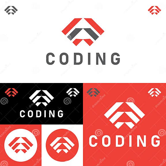 Coder Company Logo.Minimalistic Digital Code Logo. Programmer Icon ...