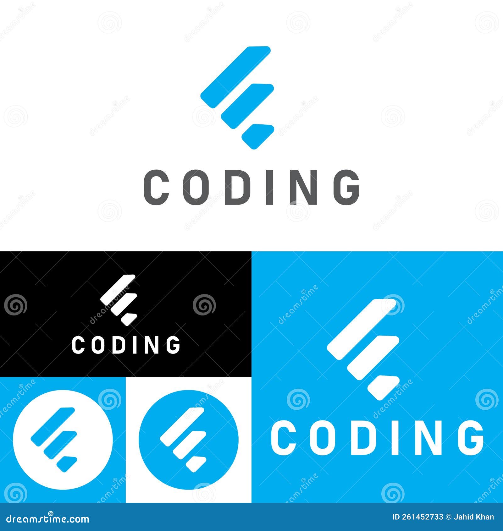 Coder Company Logominimalistic Digital Code Logo Programmer Icon Vector Illustration Stock