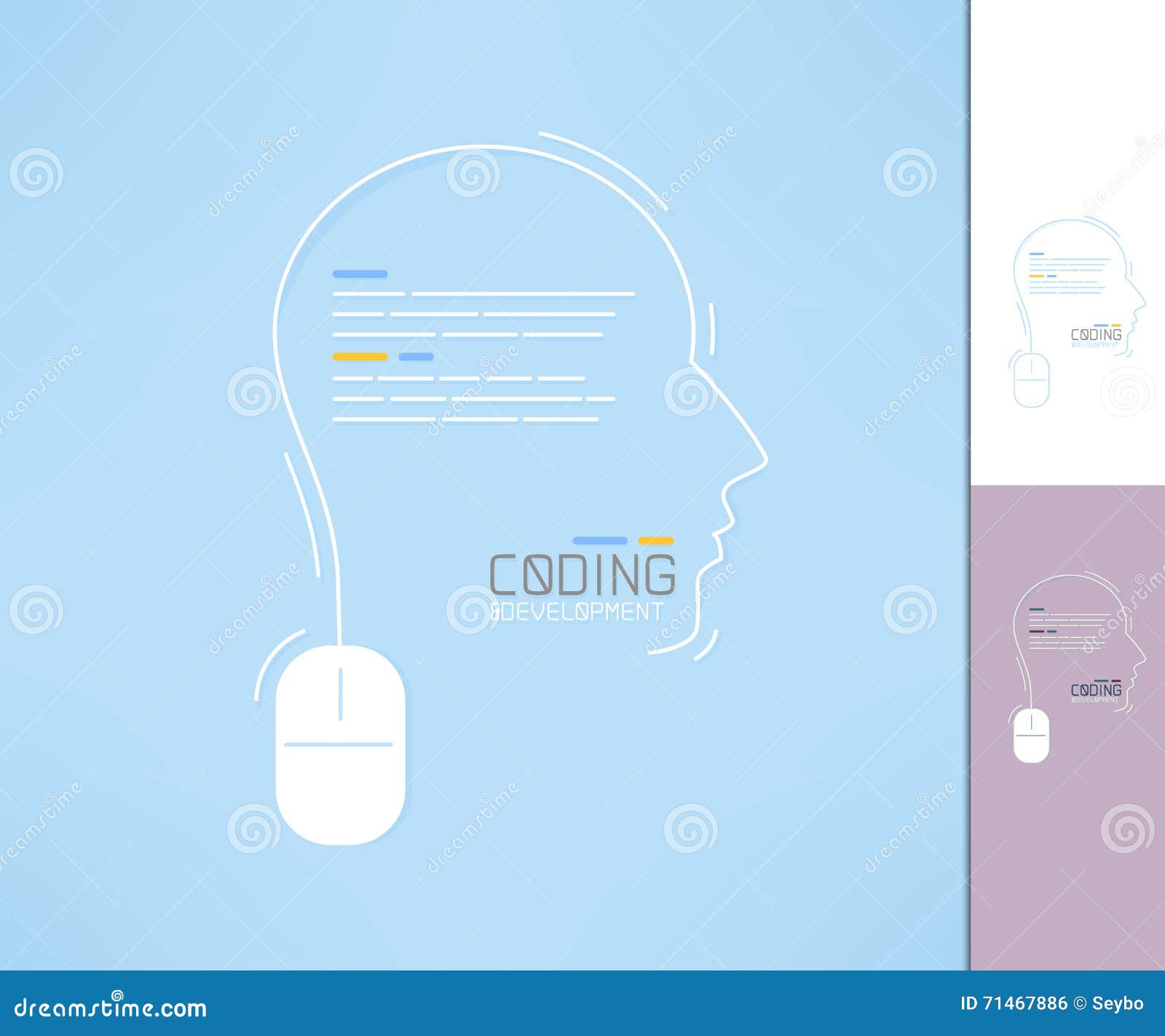 Coder And Developer Profile Programmer Silhouette Coding Development Concept Stock Vector