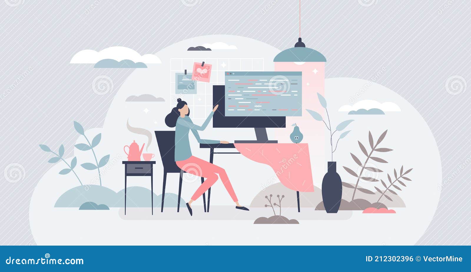 Coder Female As Professional Programmer for Web Scripts Tiny Person ...