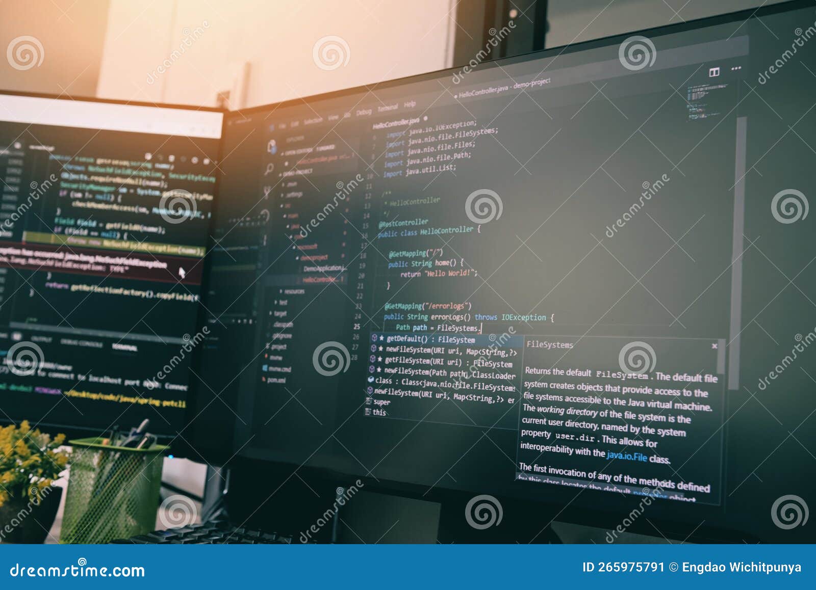 Coder Programmers Working In Office Programmer Analyst Writing Code Coding Program On Screen 2394