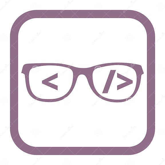 Coder Sign Icon, Glasses Icon, Programmer Symbol Stock Illustration ...