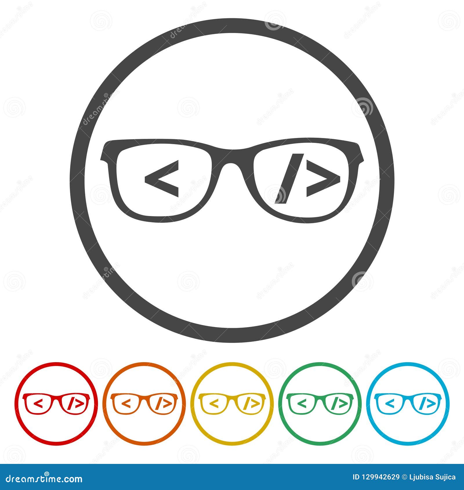 Coder Sign Icon. Programmer Symbol Stock Vector - Illustration of ...