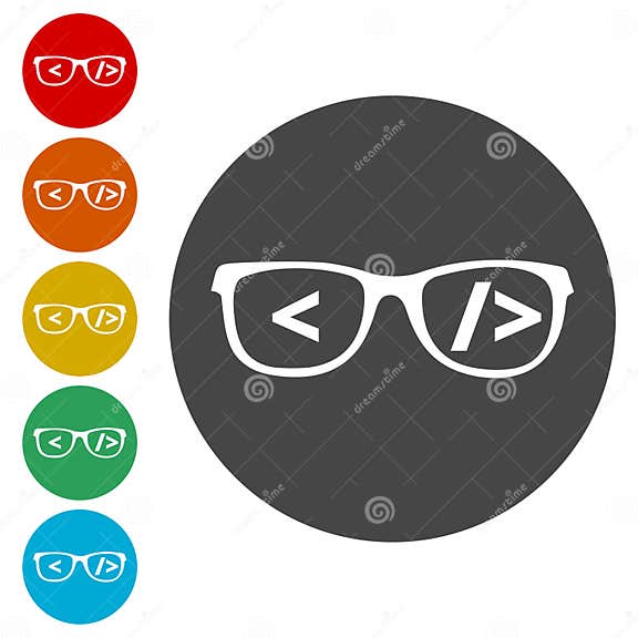 Coder Sign Icon. Programmer Symbol Stock Vector - Illustration of icon, code: 131690009