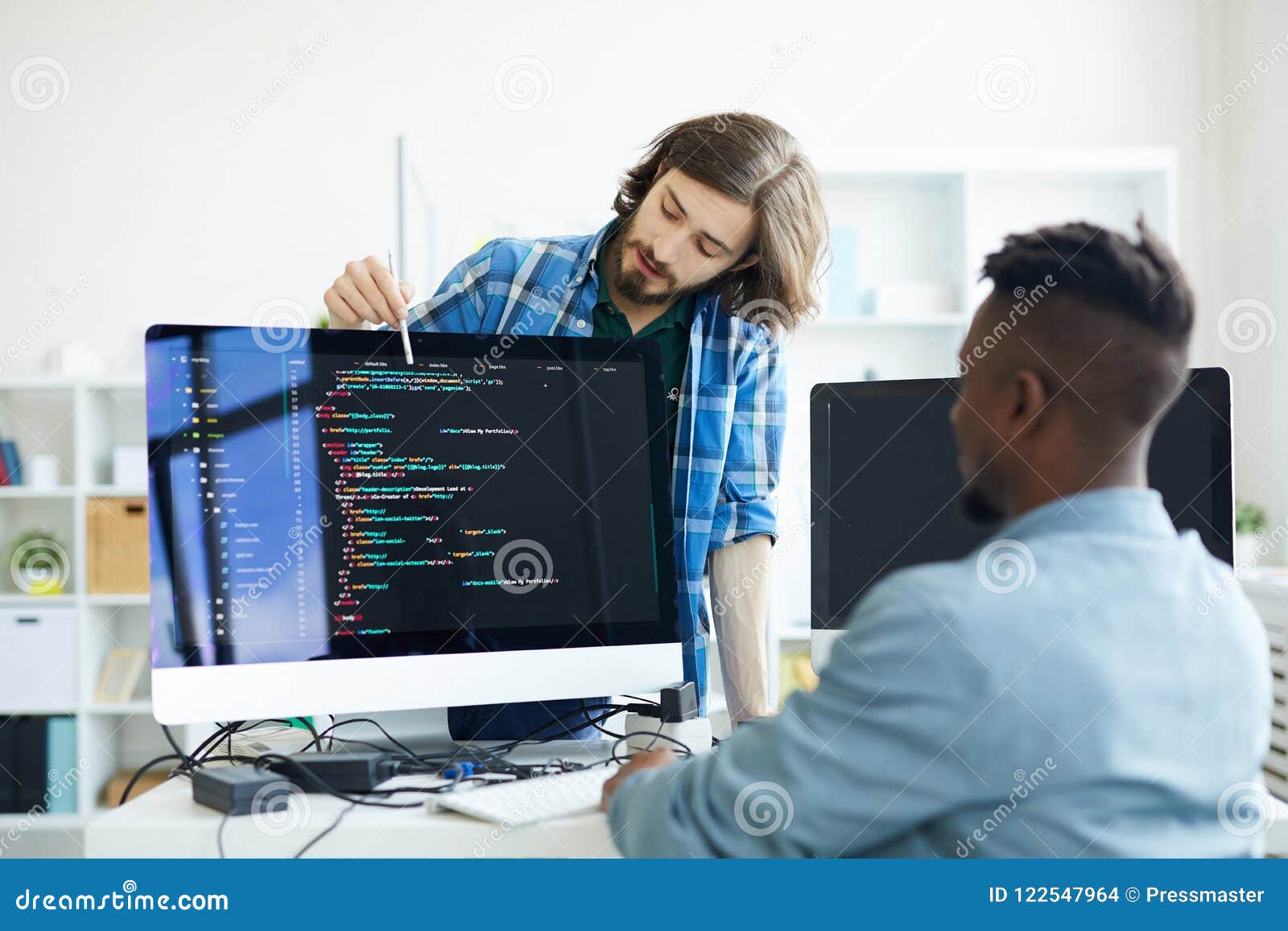 Coders Discussing Programming Language Stock Photo - Image of coding ...