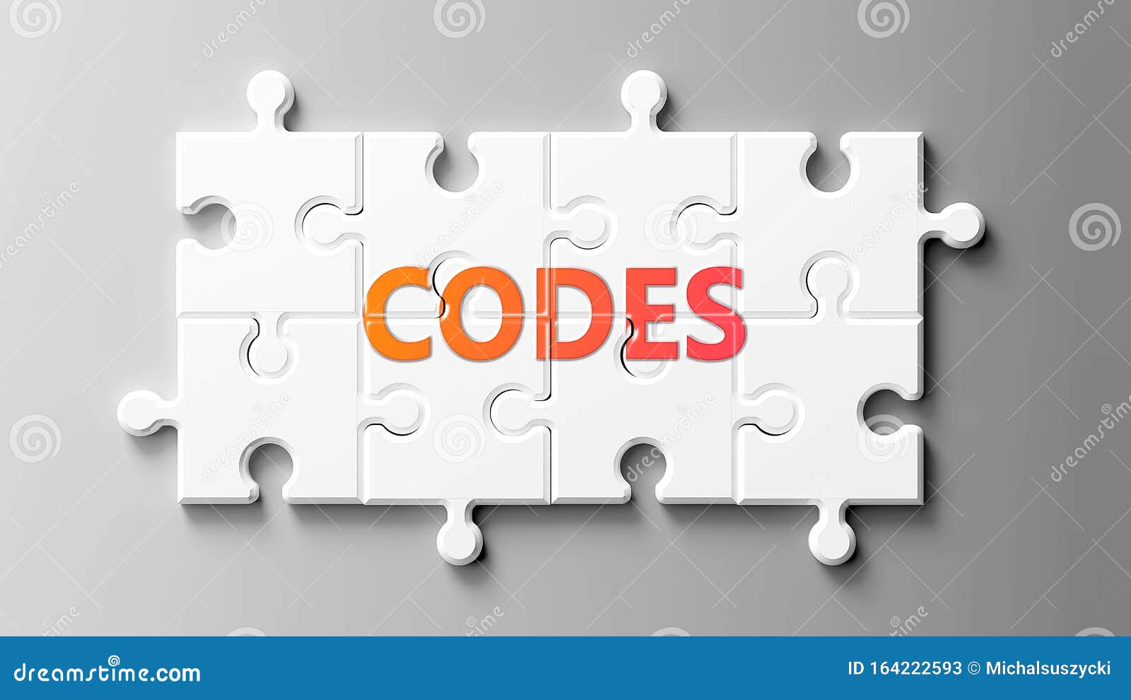 Codes Complex Like a Puzzle - Pictured As Word Codes on a Puzzle Pieces ...