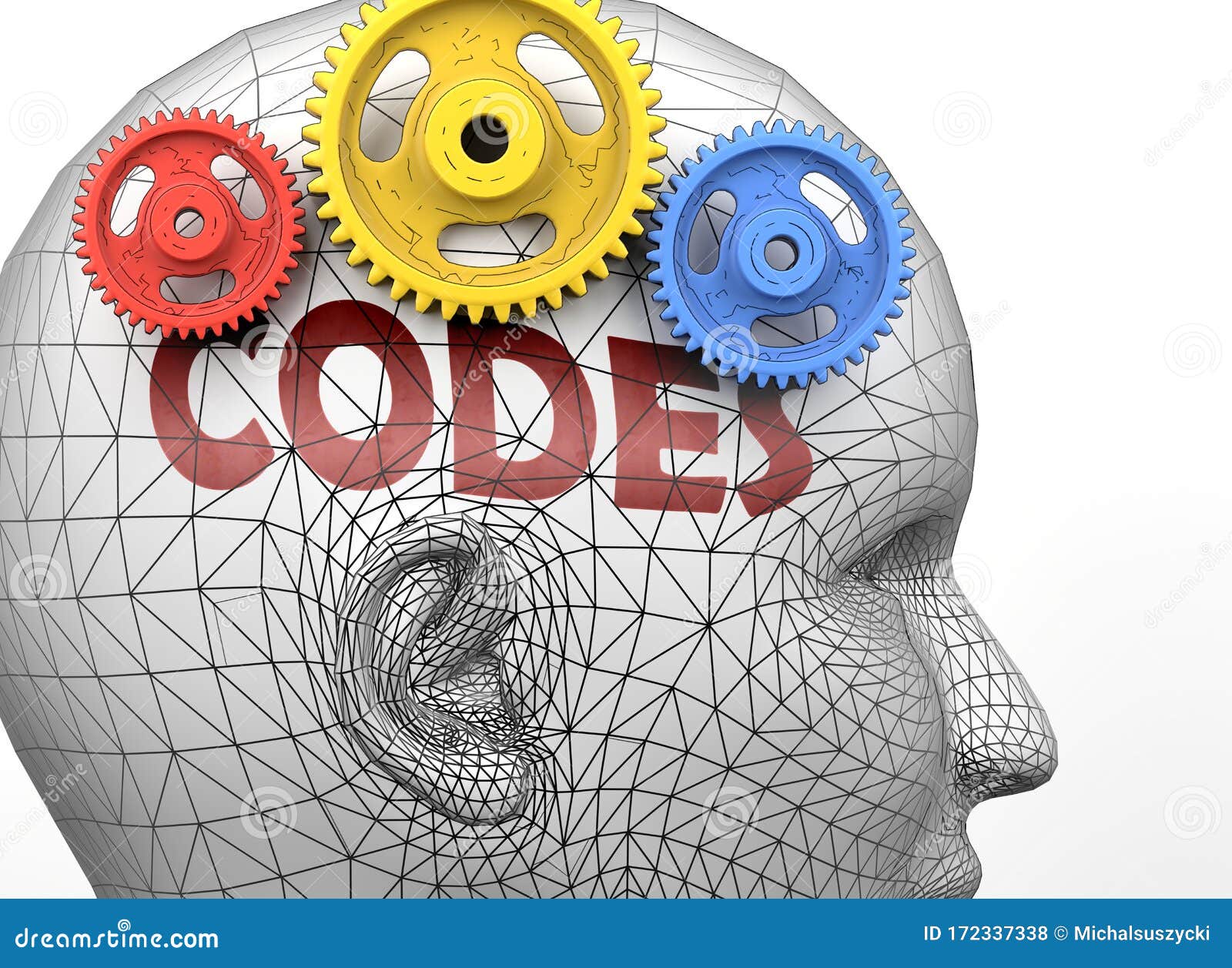 Codes and Human Mind - Pictured As Word Codes Inside a Head To ...