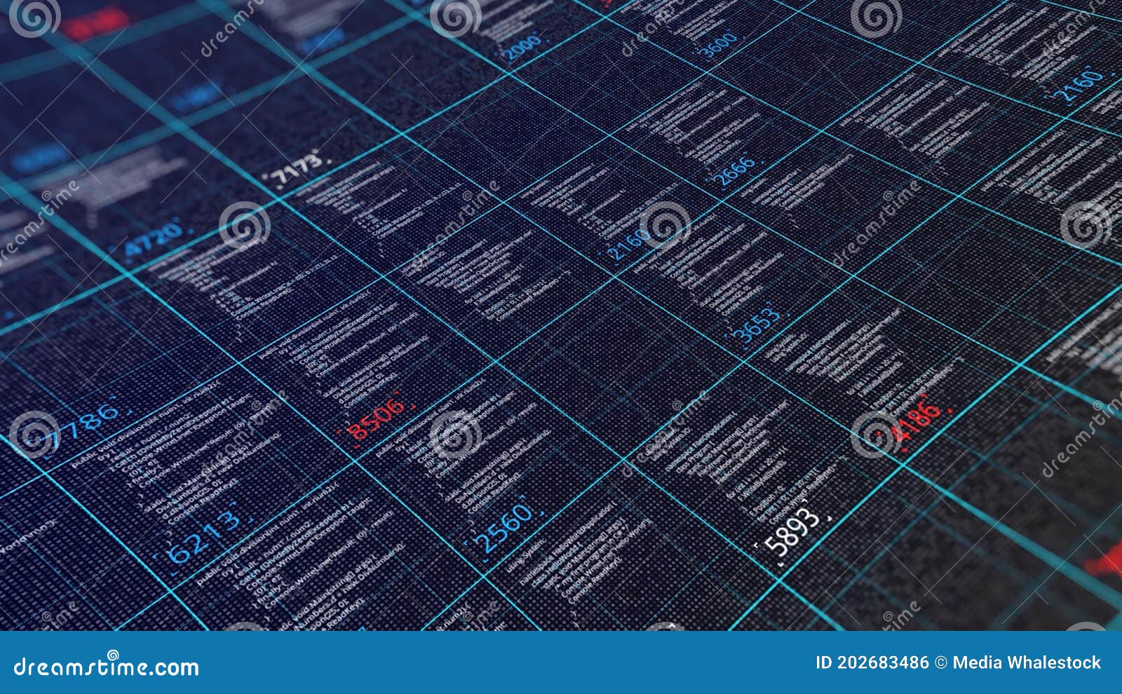 Codes with Numbers in Cells. Animation Stock Photo - Image of data ...