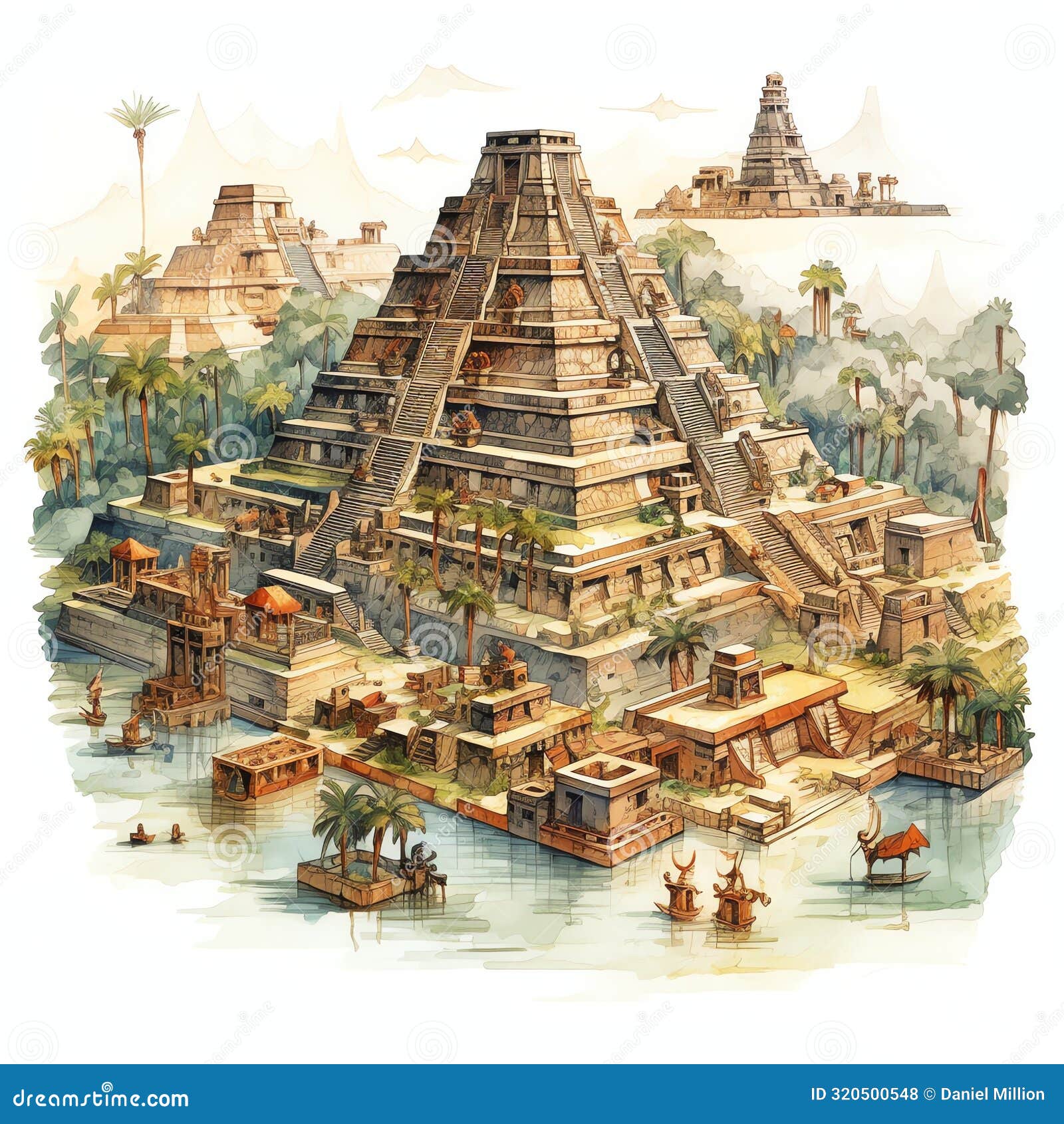 Codex Page with Aztec Pictorial Writing and Illustrations Illustration ...