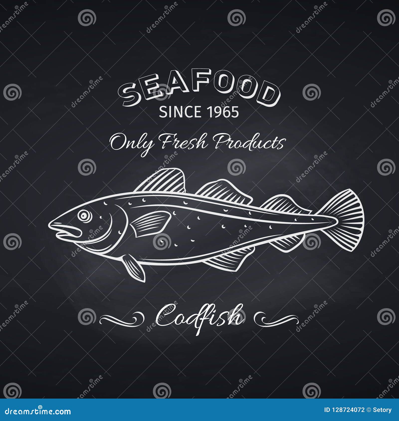 Codfish Icon Isolated On White Background. Design Element For Logo ...