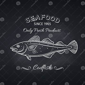 Codfish hand drawn icon stock vector. Illustration of fishing - 128724072