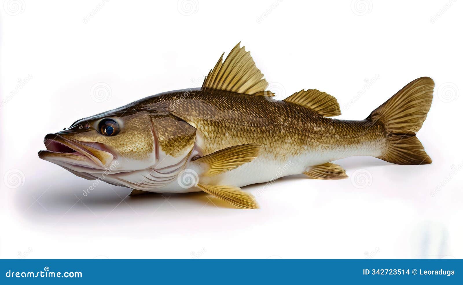 A Codfish Isolated on a White Background Stock Illustration ...