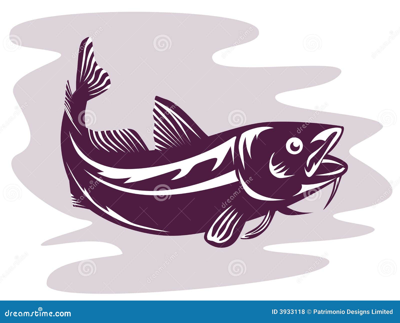 Codfish Haddock Line Art, Cod Seafood And Underwater Animal. Water ...