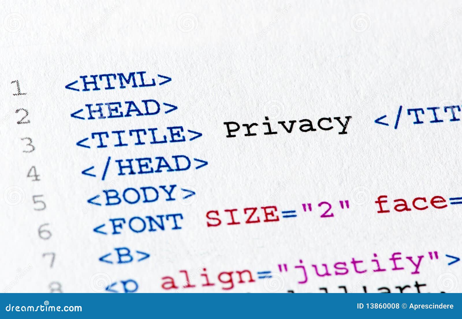 Codice del HTML fotografia stock. Immagine di concetto - 13860008