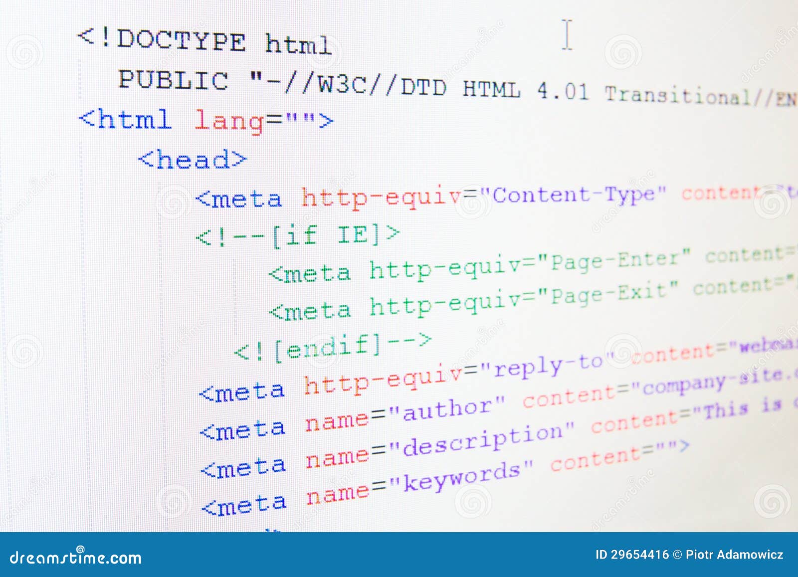 Codice Della Lingua Del HTML Fotografia Stock - Immagine di calcolatore ...