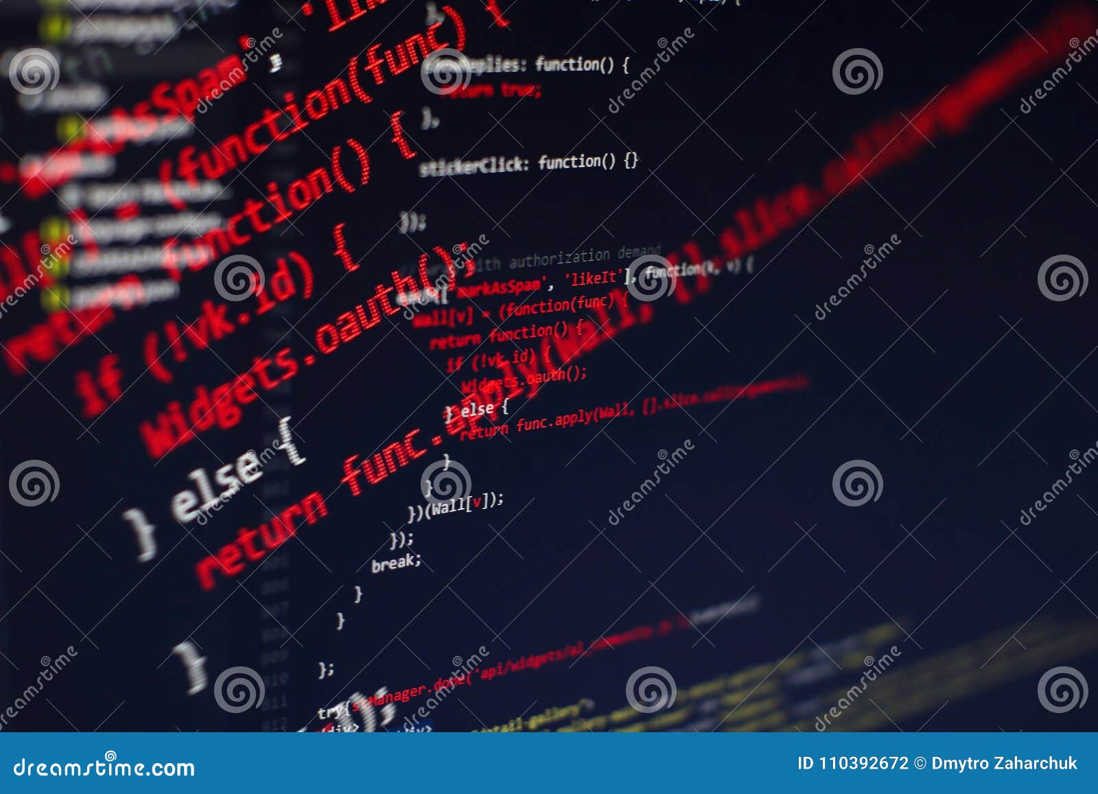 Codice Di Programmazione Degli Sviluppatori Di Software Script Astratto Co Del Computer ...
