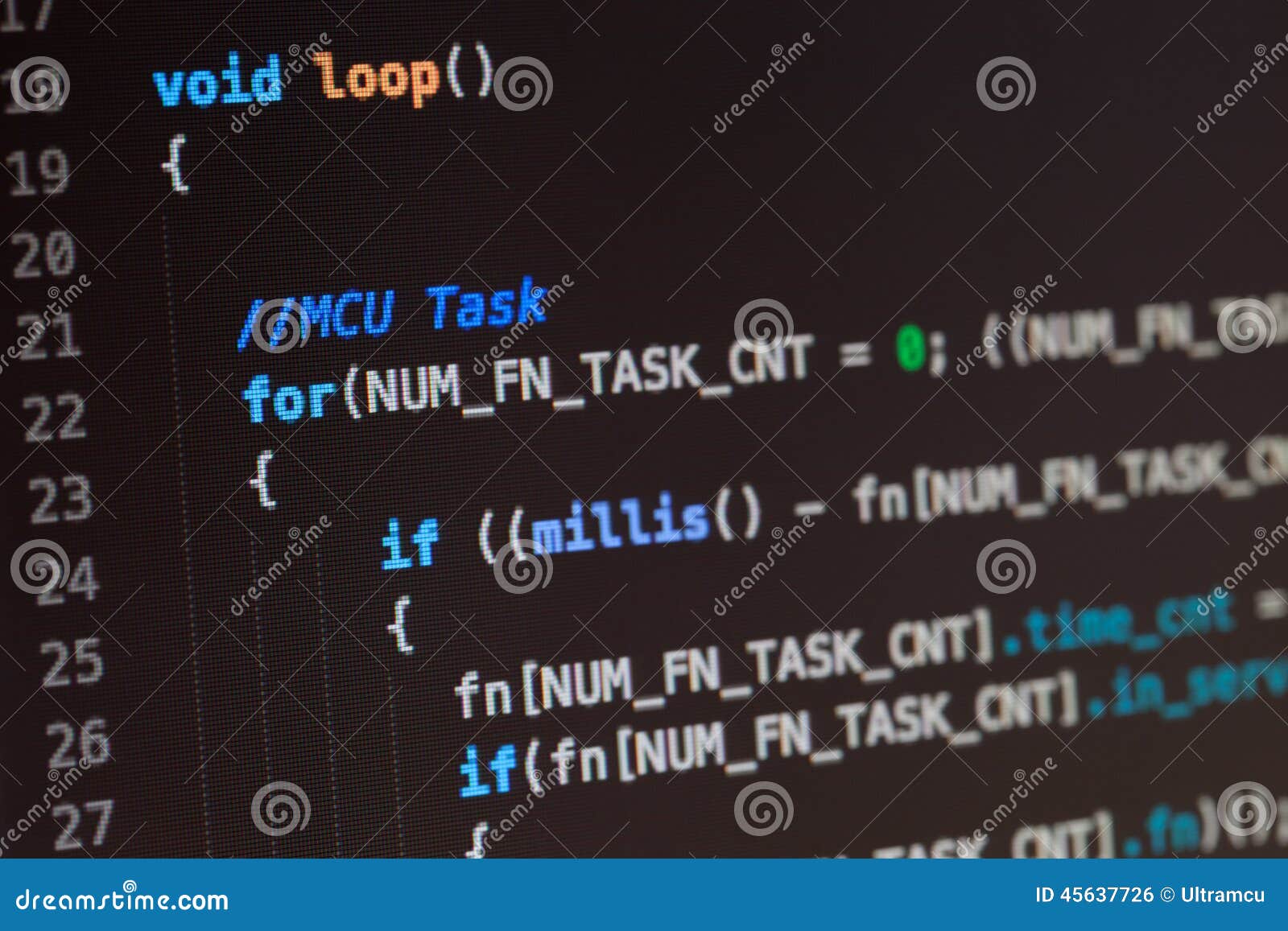 Codice Sorgente Di Linguaggio Di Programmazione Di C Fotografia Stock ...