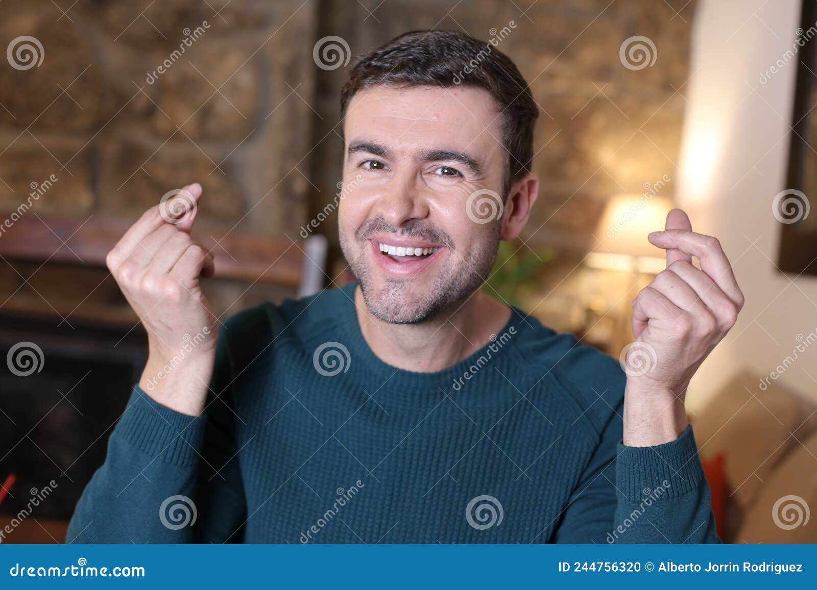 Codicioso Hombre Pidiendo Algo De Dinero Con Gesto De Mano Foto de ...