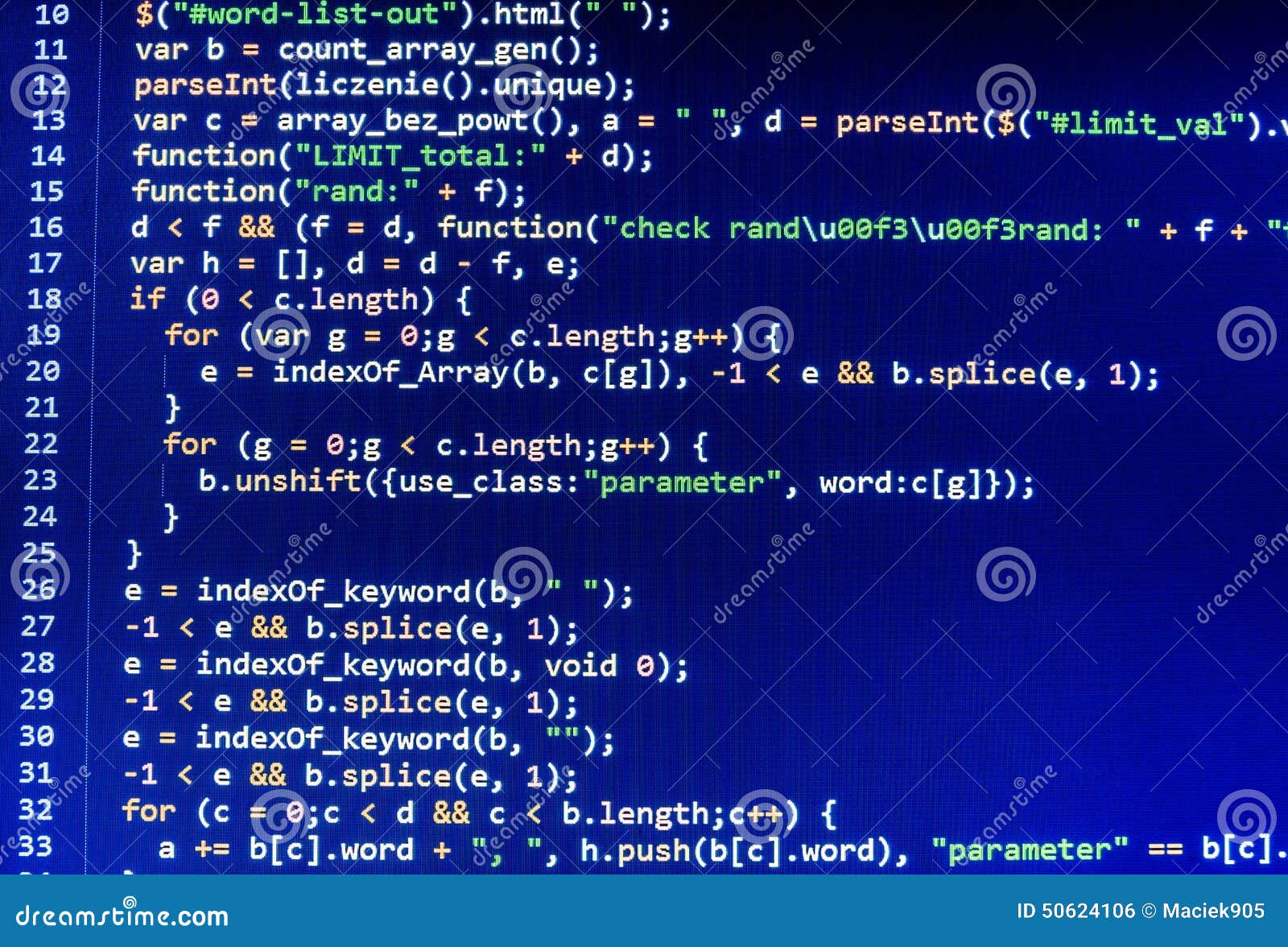 Codifica Dello Schermo Di Programmazione Di Codice Sorgente Pannello Dati Astratto Variopinto ...