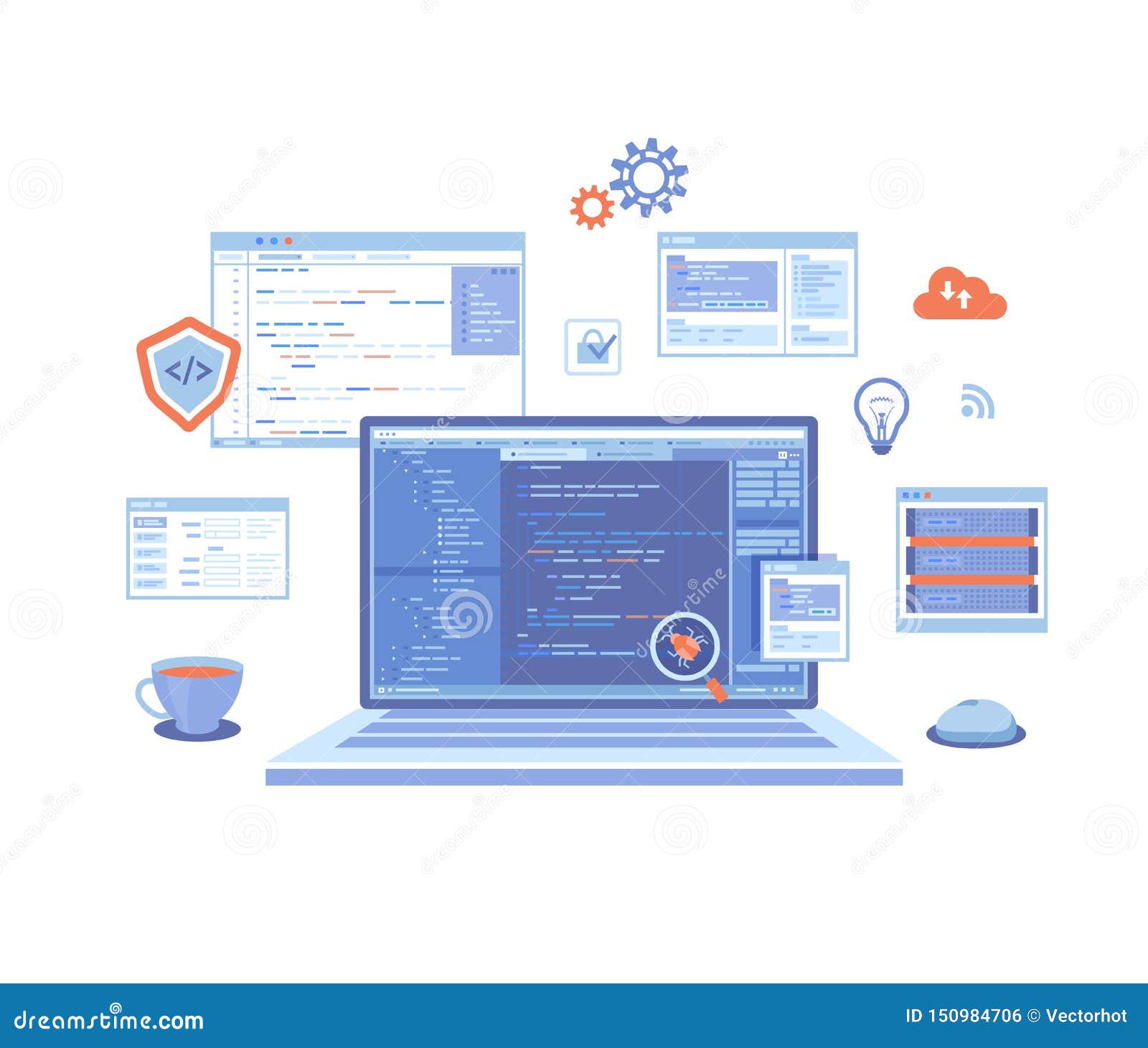 Codifica Di Programmazione Di Sviluppo Web Computer Portatile Con Il ...