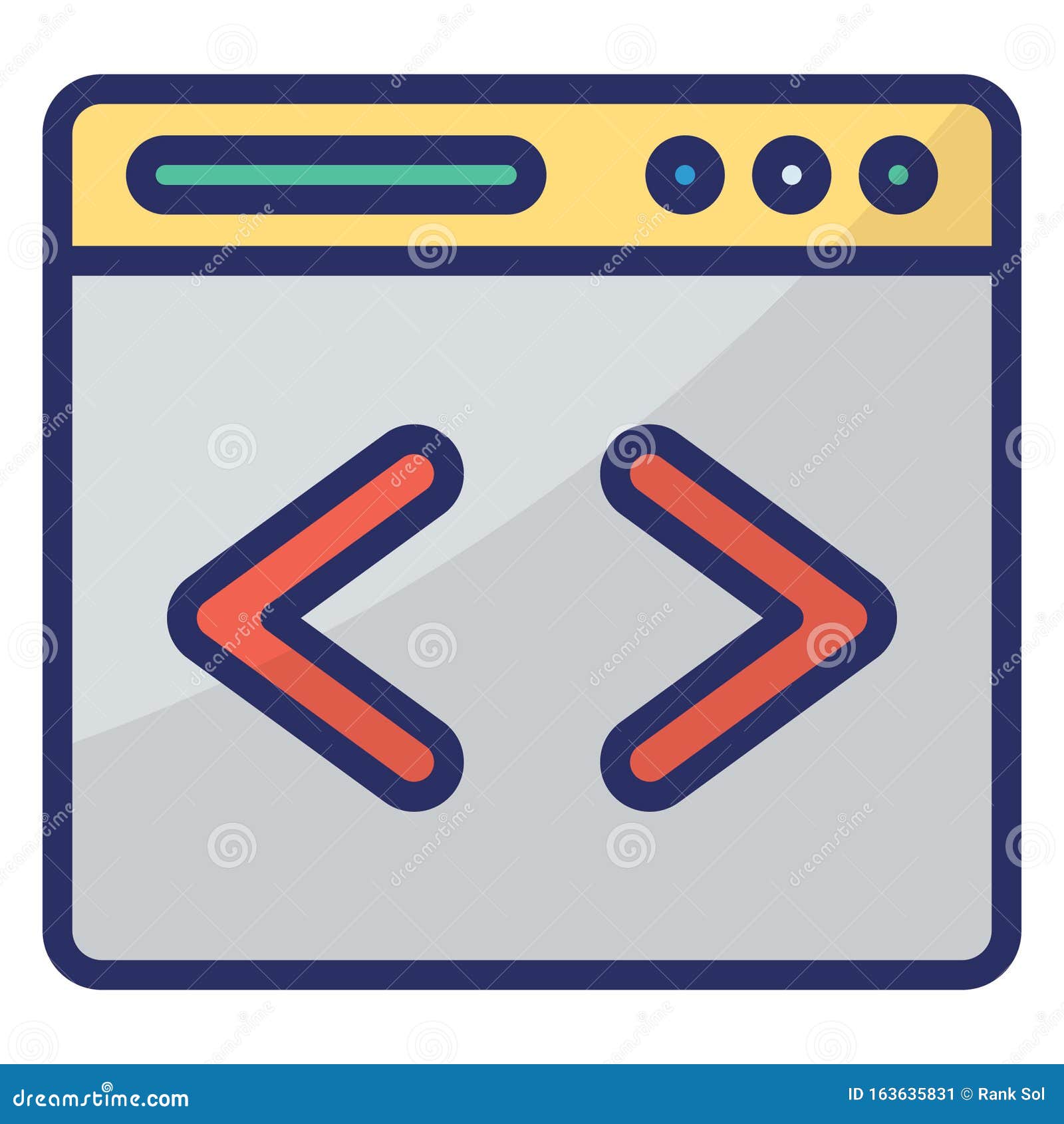 Codifica HTML Icona Vettore Isolato Isolato Isolata Facilmente ...