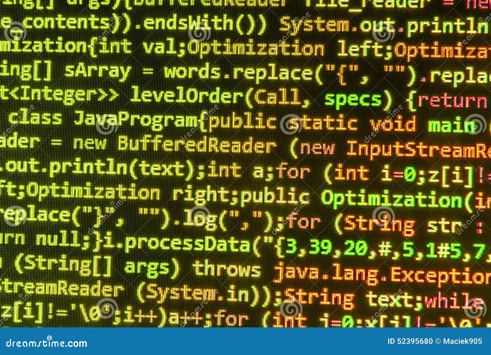 Codificación De La Pantalla Programada Del Código Fuente Foto de ...