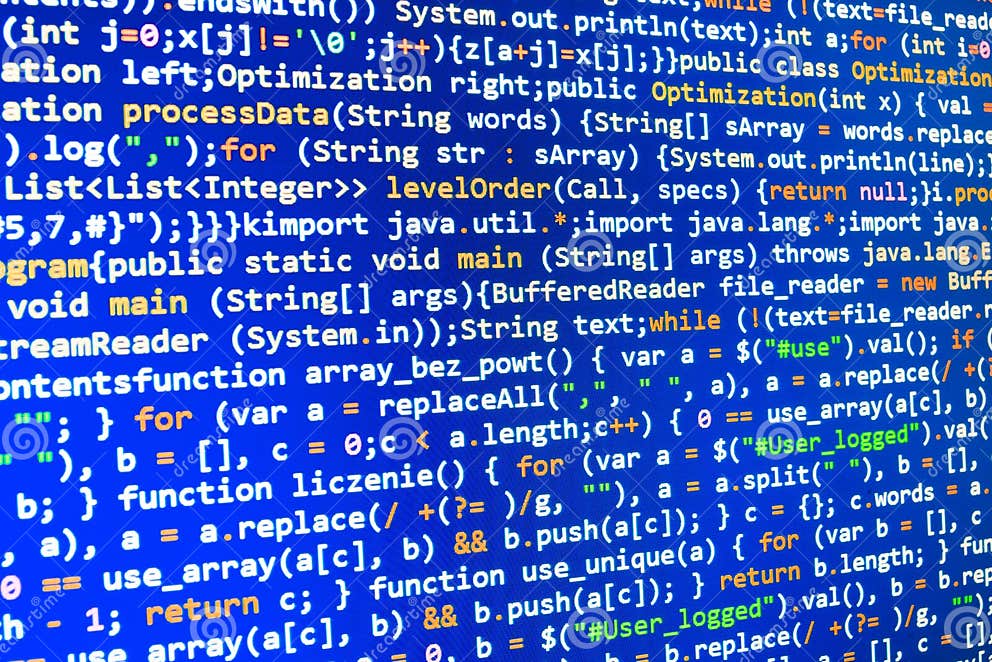 Codificación De La Pantalla Programada Del Código Fuente Foto de ...